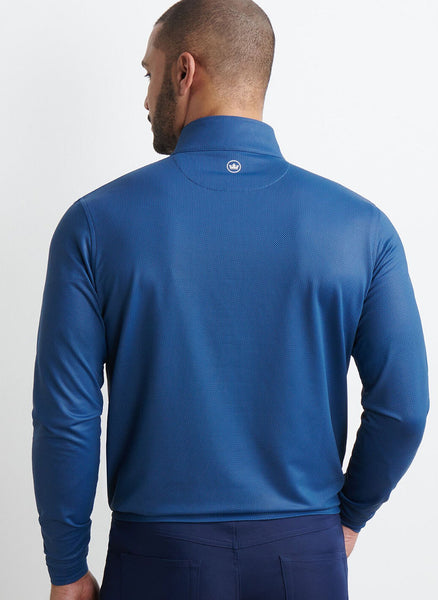 Peter Millar Perth Birdseye 1/4 Zip - Blue Haze – The Lucky Knot Men’s